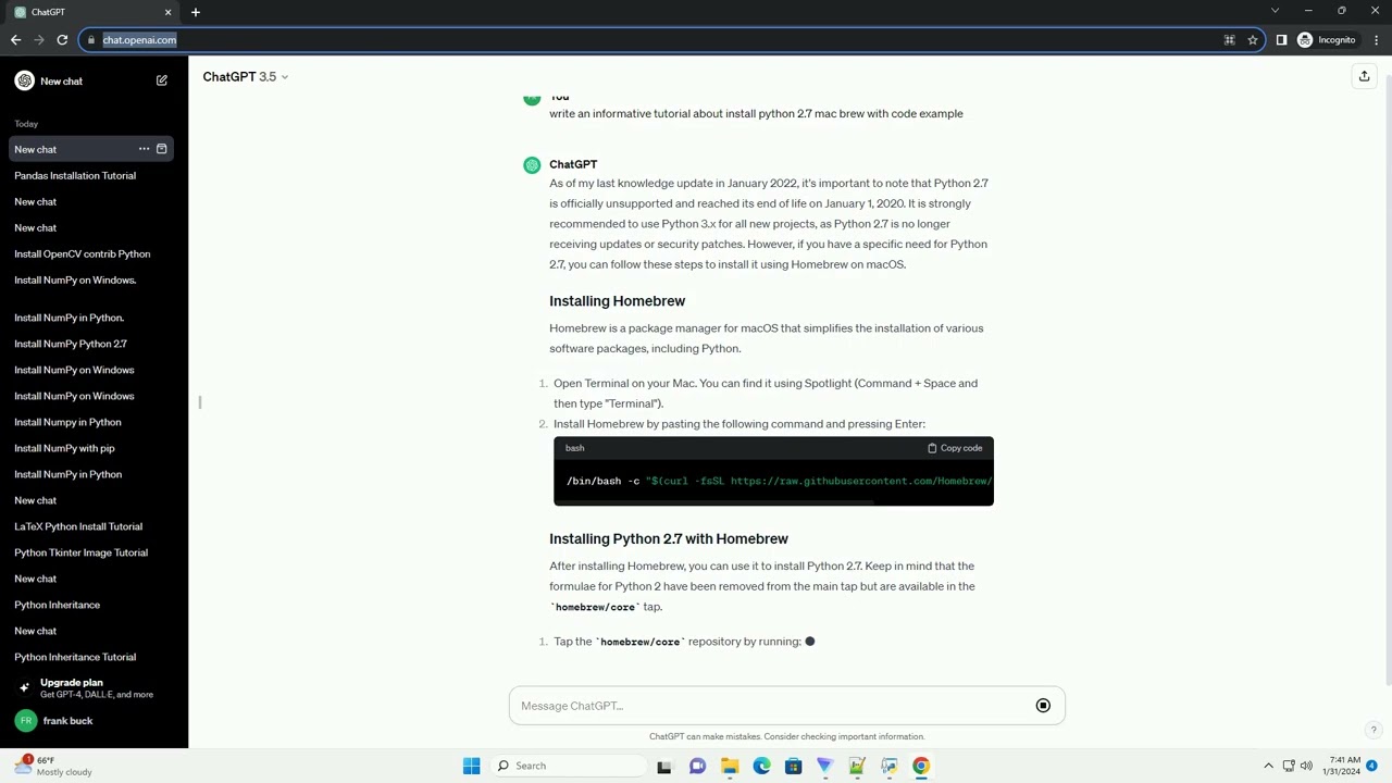 install python 2 7 mac brew
