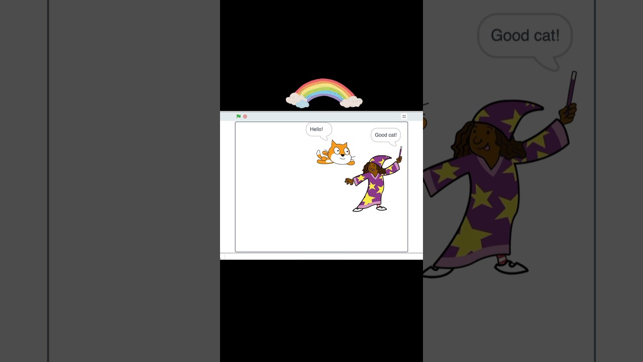 Scratch Cat and Witch Become Good Friends #scratch #scratchtutorial #scratchprogramming #shorts