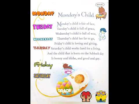 Monday's Child Nursery Rhyme Song for Children | #NurseryRhyme