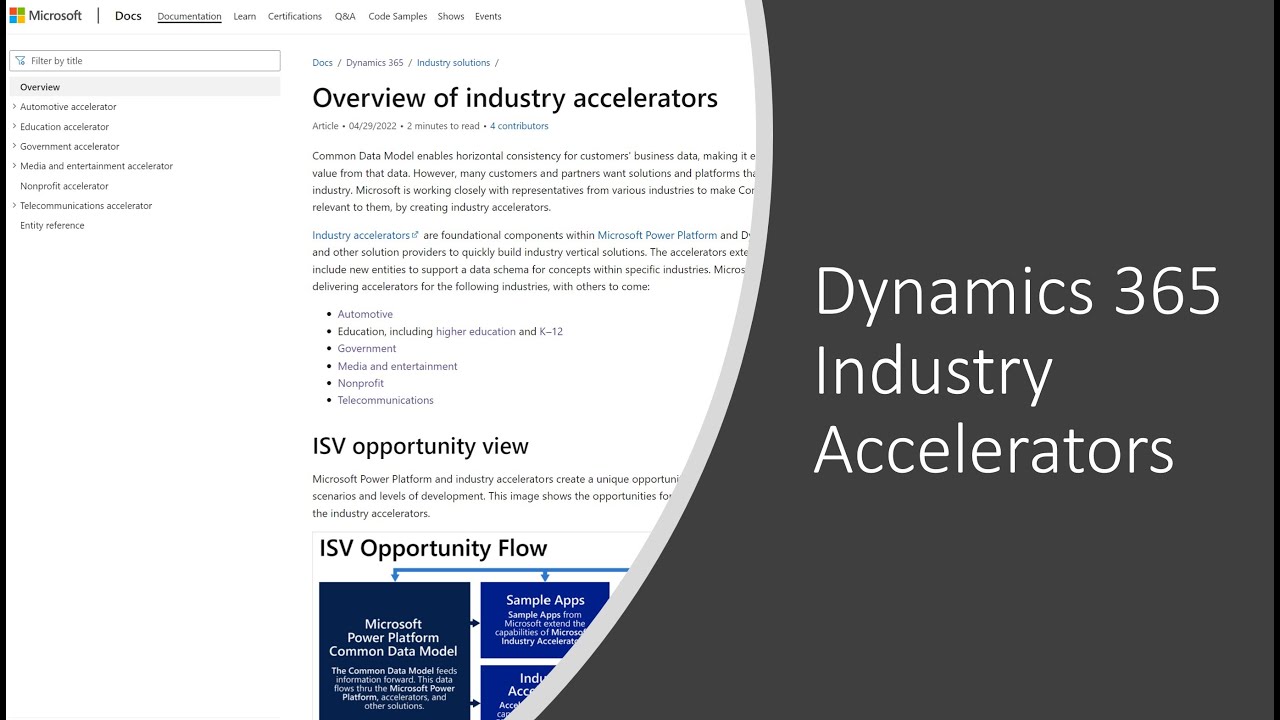 Dynamics 365 Industry Accelerators Overview