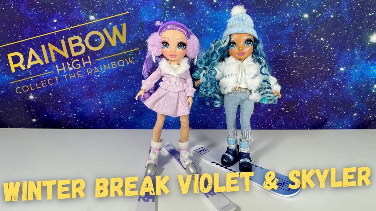 First Unboxing of Rainbow High Dolls Winter Break Violet and Skyler