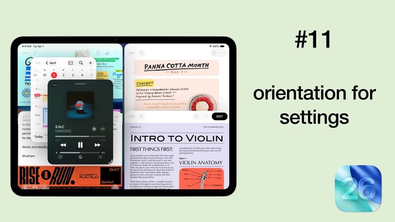 Orientation for the settings app: iPadOS 26 beginner course