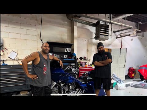 Manj took the trip from Canada to New Jersey to train with us on Harley Davidson audio installs .