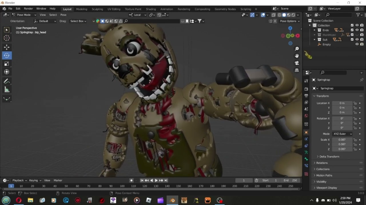 Springtrap Render process :) || Filler