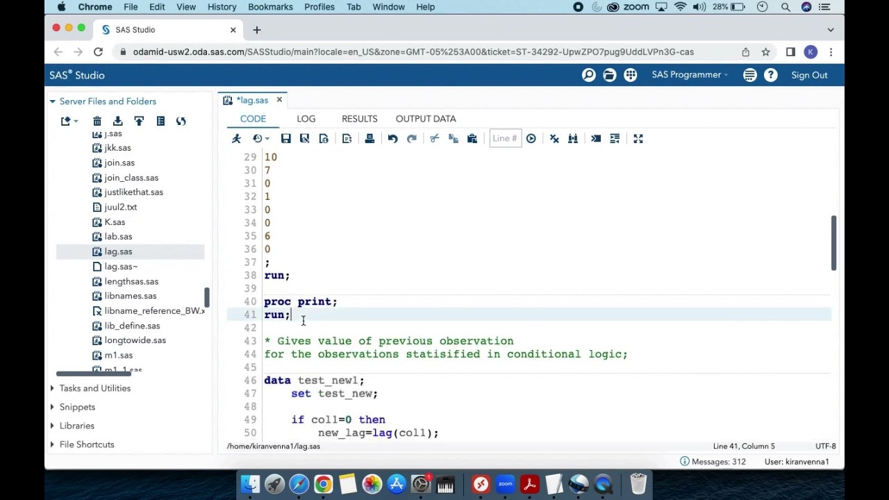 Understanding lag function in SAS