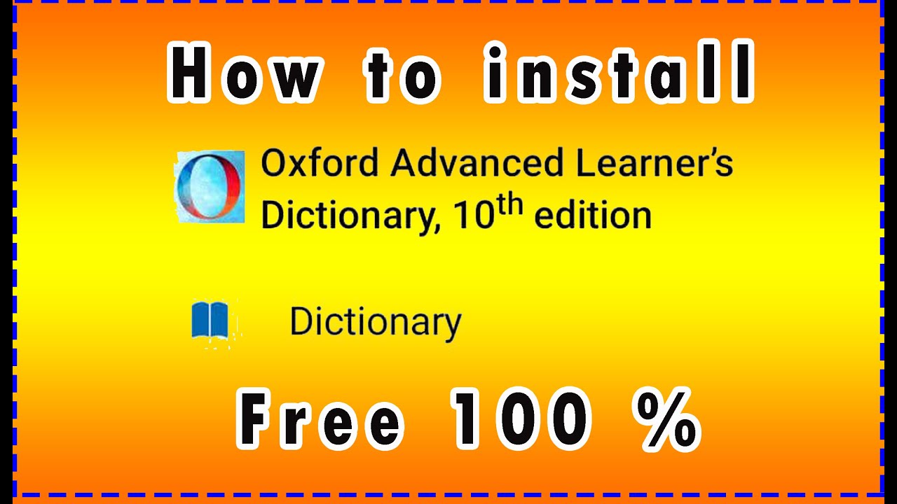 How to install Dictionary Oxford For Free