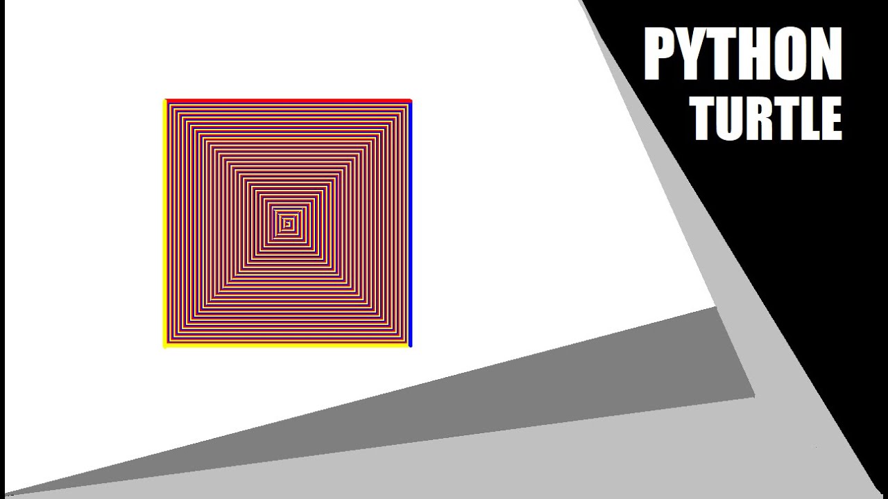 Python Turtle - Draw Multi Color Square Design | 3D Square |Draw Square Pattern By #BKTutorial