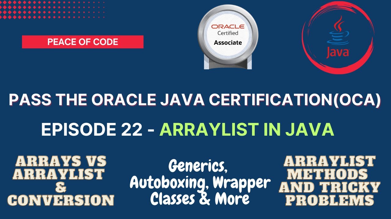 Java Certification-OCA | ArrayList in Java | All Concepts & Questions | #java #javatutorial #oca