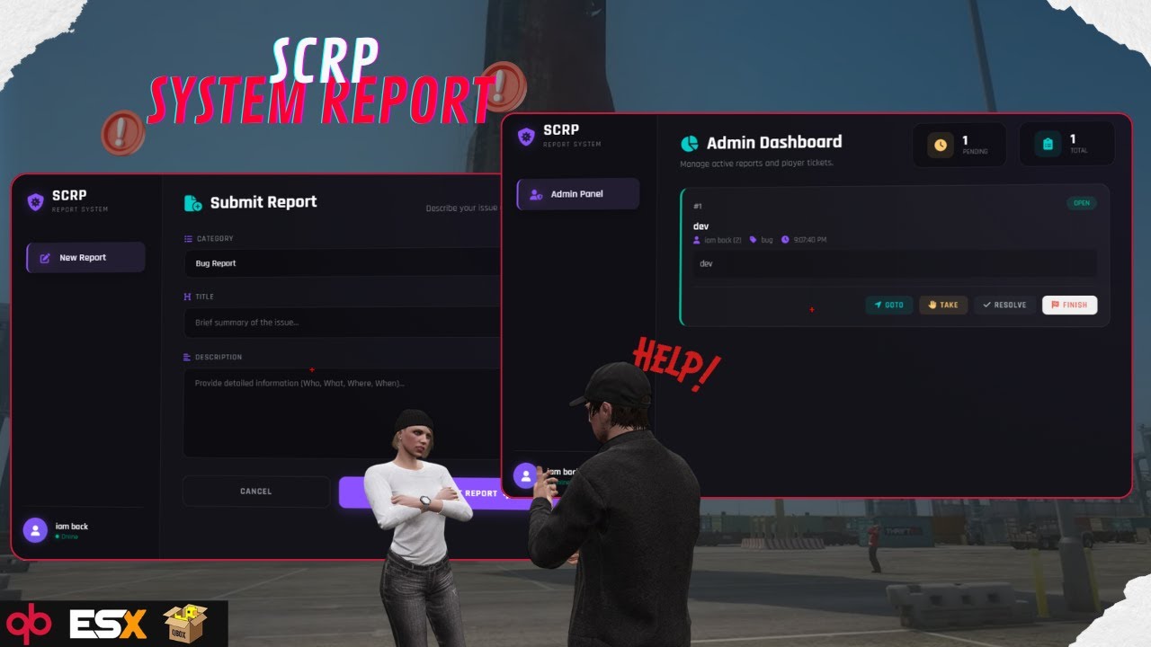 SCRP Report System – Free FiveM Script FiveM[ESX/QB/QBOX]