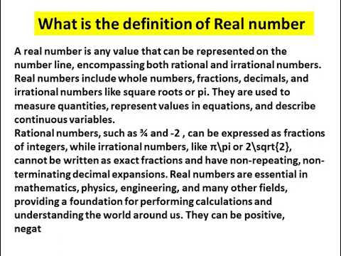 what is the definition of real number