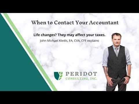 When to contact your accountant with John Michael Kledis, EA, CVA, CFE