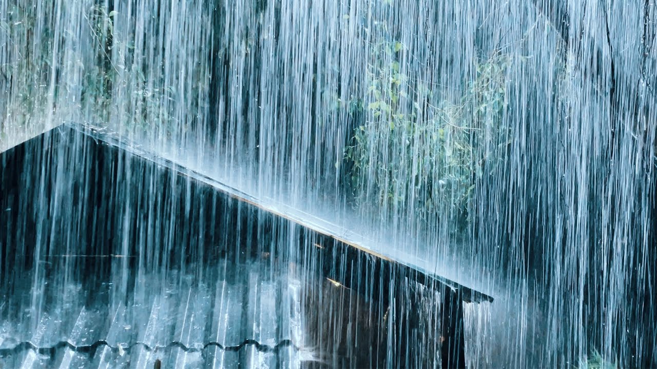 Relax & Fall Asleep In Minutes With Huge Rain On Tin Roof & Powerful Thunder Sounds | White Noise