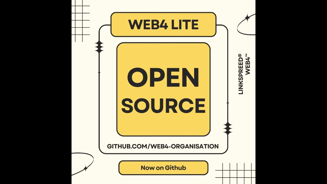 WEB4 LITE is LIVE and OPEN SOURCE! GITHUB.COM/WEB4-ORGANISATION #WEB4 #OpenSource #Decentralization