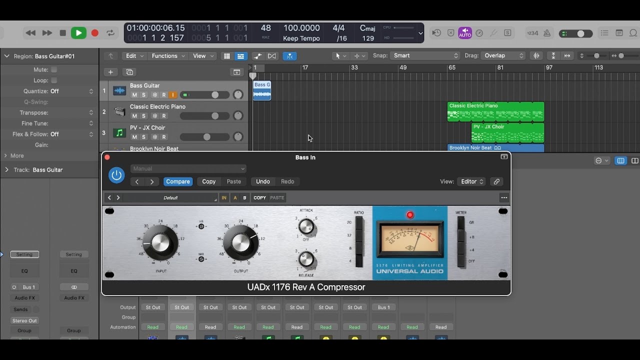 Logic Pro X - How to Record and Compress Bass (Input Processing Compressor)