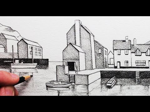 How to Draw a Harbour: Step by Step Video Lecture - Complete Drawing ...