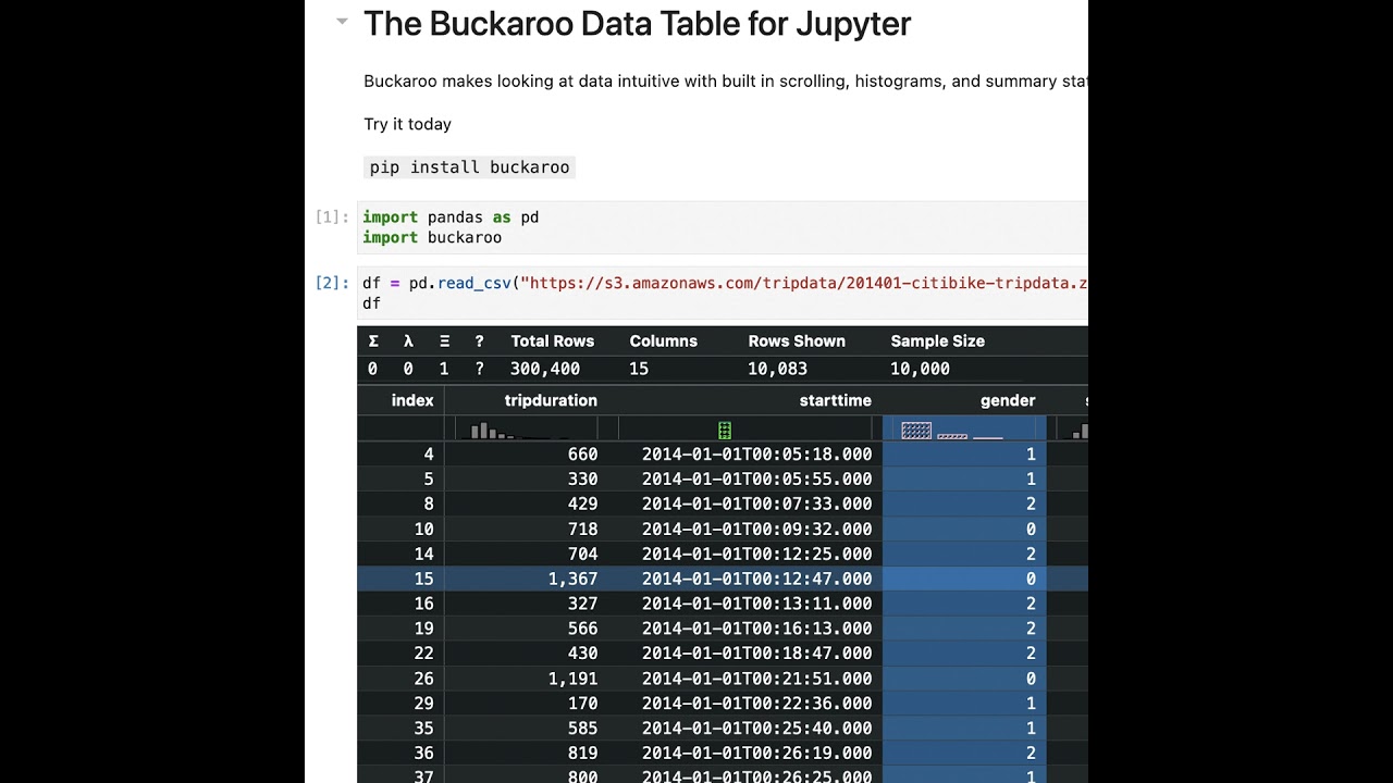 GitHub - paddymul/buckaroo: Buckaroo - The data table UI  for Notebooks.  Quickly explore datafra...
