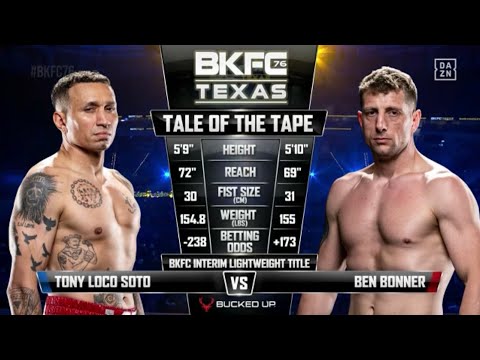 BKFC 76: TEXAS INTERIM LIGHTWEIGHT TITLE FIGHT / LOCO-SOTO vs BONNER #bareknuckle #boxing