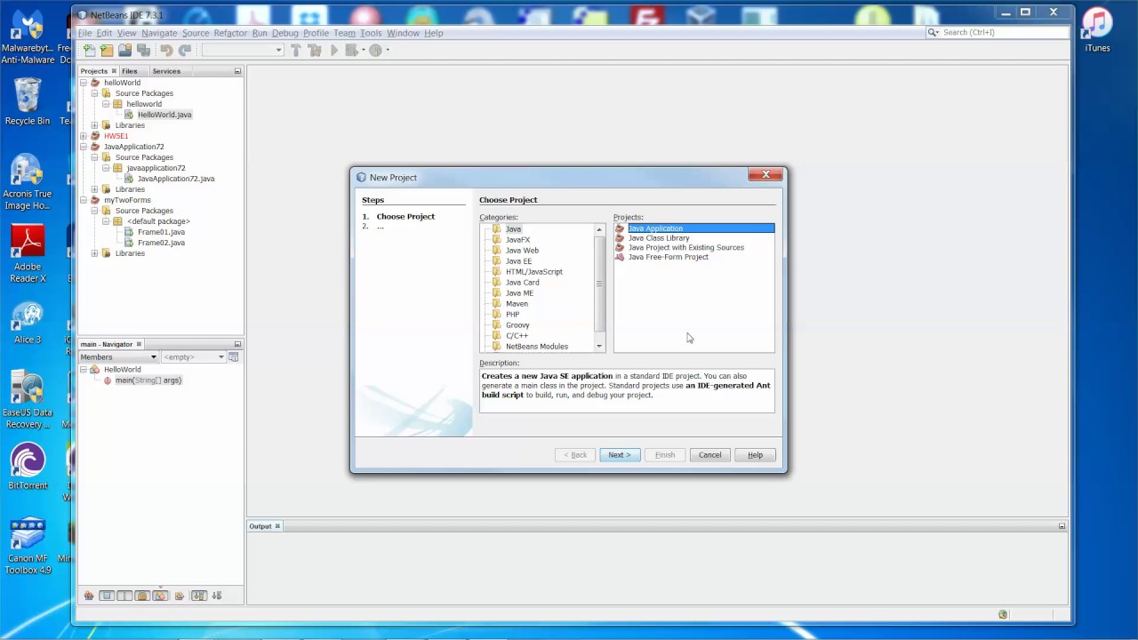 Java HelloWorld program using Netbeans IDE