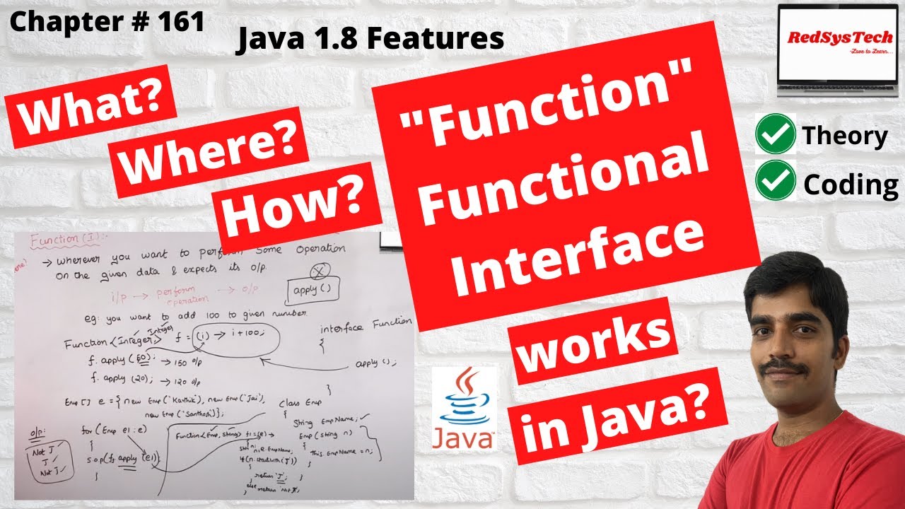 # 161 Function Interface in Java with Examples | Java 8 Function Examples | java 8 | java|RedSysTech