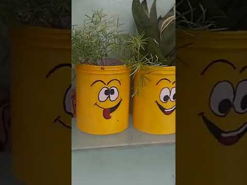 cute Emoji painting planters#planter#short