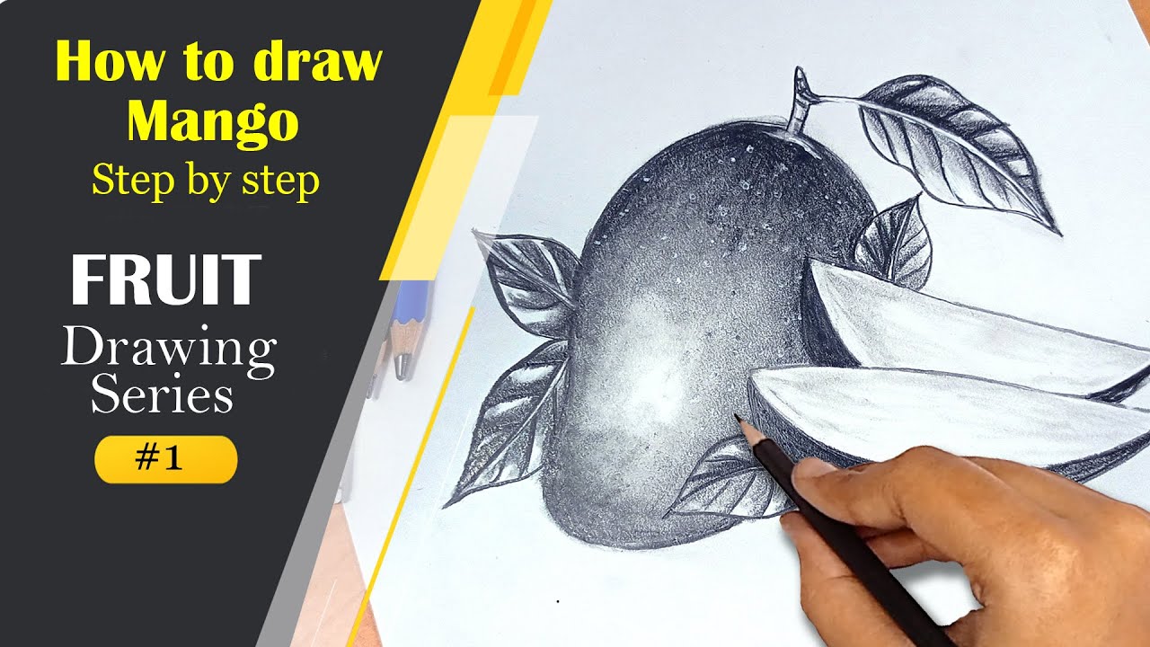 Online classes: How to draw mango step by step/Fruit Drawing Series#1