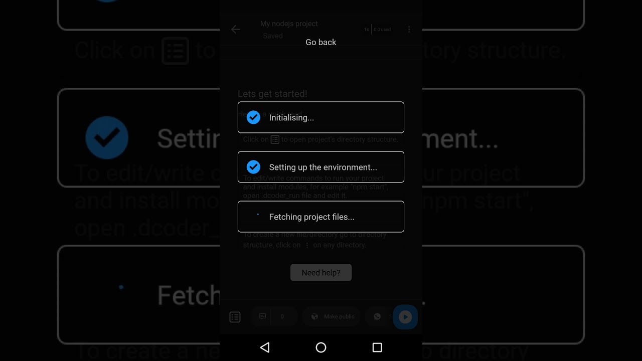 How to create a code project in Dcoder, mobile coding platform