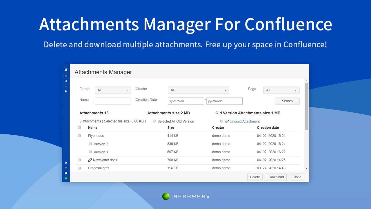 Attachments Manager for Confluence