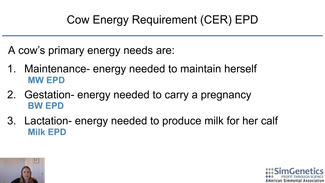 Mature Weight (MW) and Cow Energy Requirement (CER)