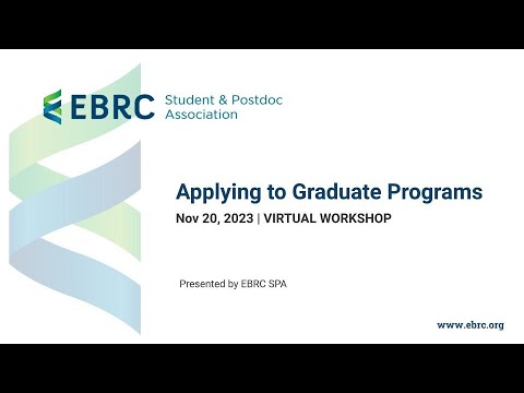 EBRC SPA: Writing your graduate school application Statement of Purpose