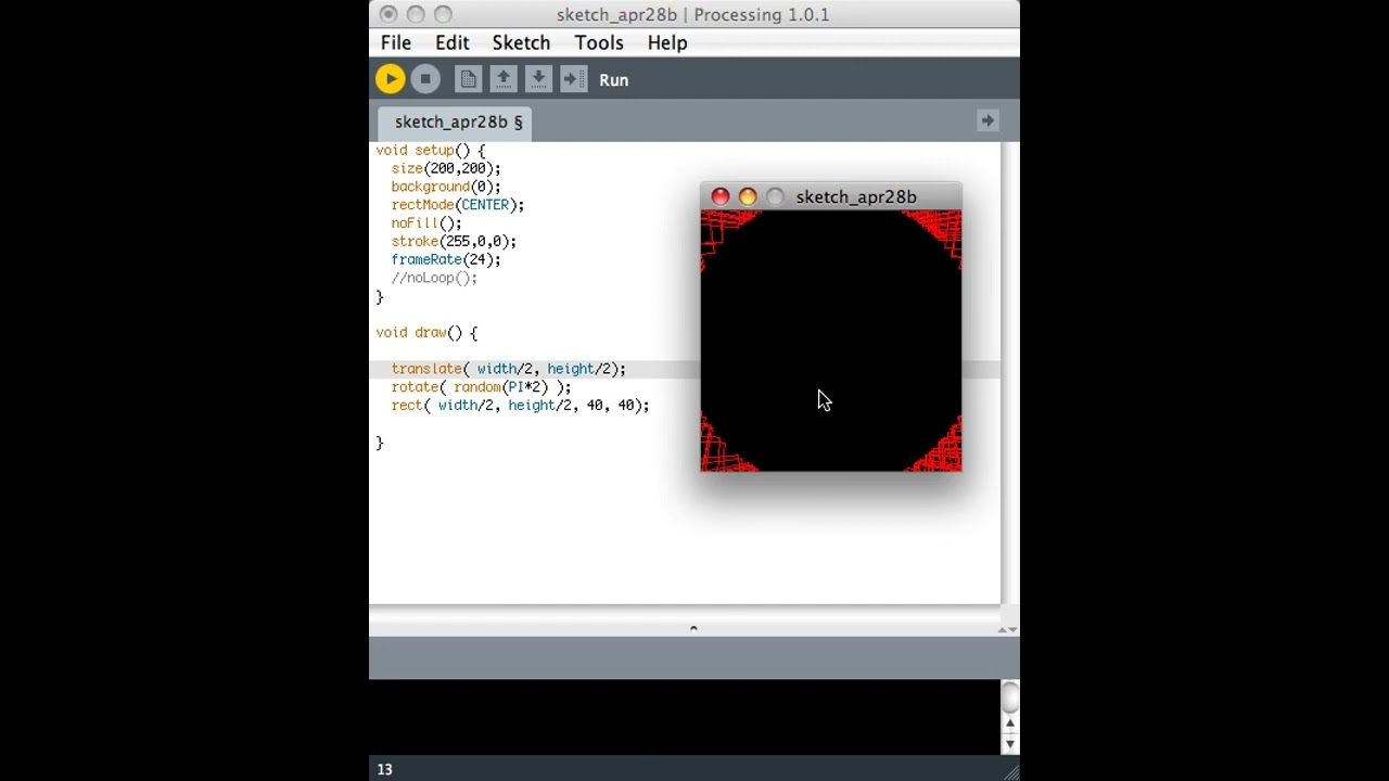 Processing (3 of 21): Animation (3 of 3) Translation Rotation and Scaling