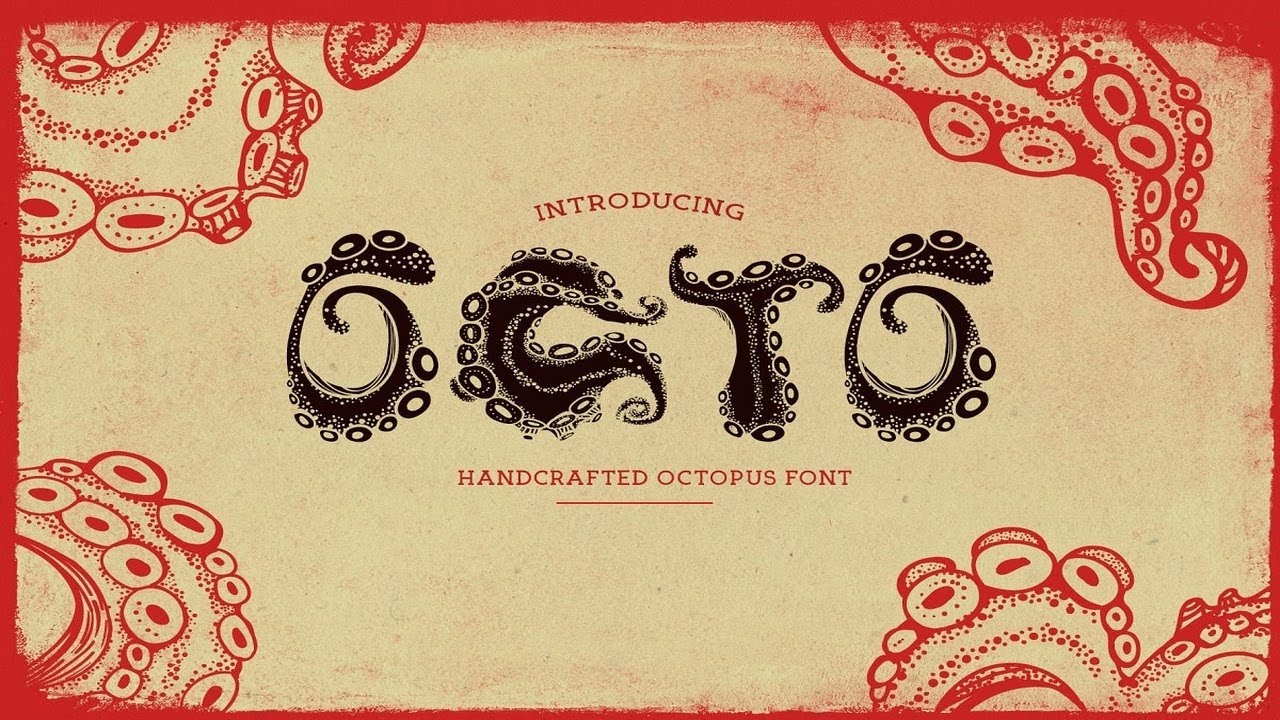 Octo   A hand lettering Octopus font Font Free Download