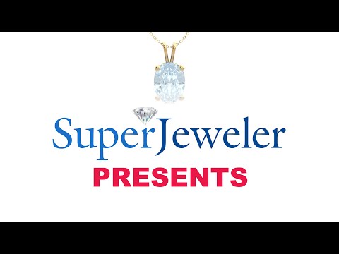SuperJeweler | 1 Carat Oval Shape Aquamarine Necklace In 14K Yellow Gold Over Sterling Silver