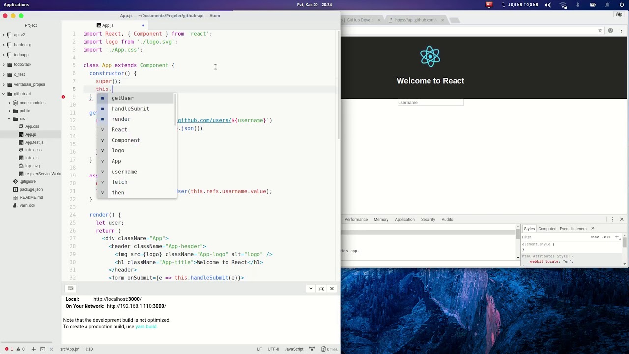 Github Api with React.js