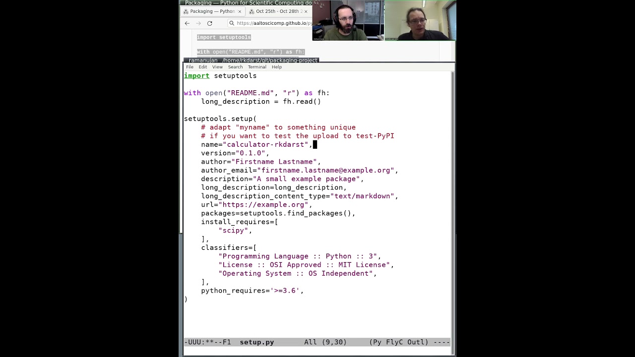 4.3 Packaging - Python for Scientific Computing 2021