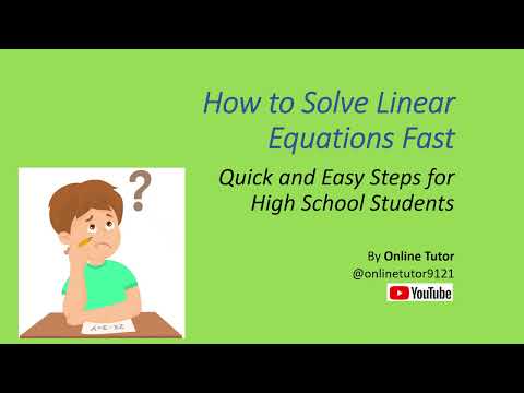 How to Solve Linear Equations Fast | High School Math Tips