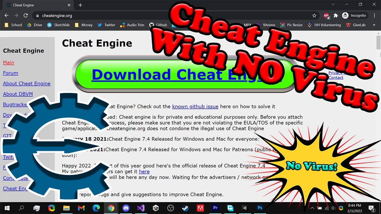 How to Download Cheat Engine WITHOUT Viruses 2022 | Cheat Engine Tutorial Cheat Engine 7.4 No Virus