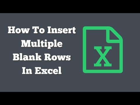 How To Insert Multiple Blank Rows In Excel At Once 2010 2013 2007