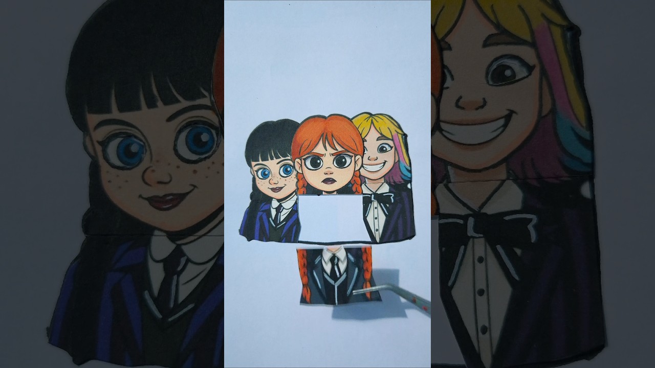 Wednesday X Enid X Agnes Creative Puzzle Art ✨️#wednesday #Enid #art