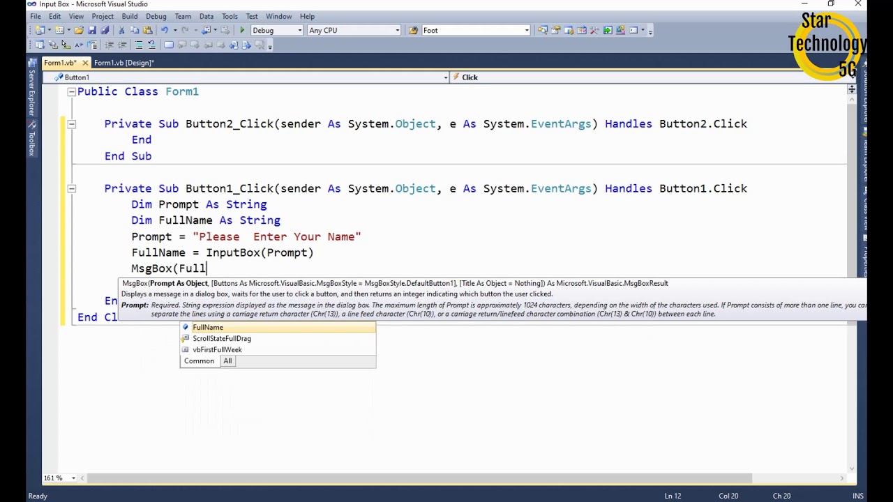 Visual Basic 13-Input Box