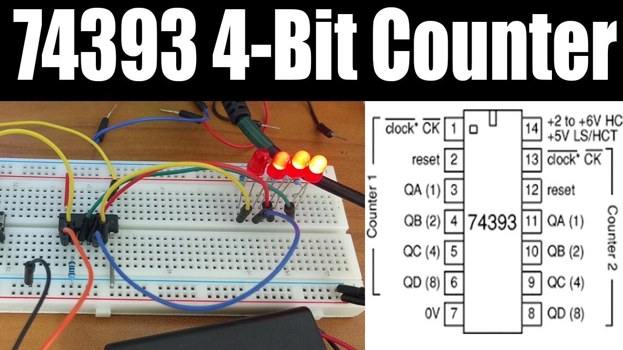 Tutorial | Using the 74393 74HC393 4 Bit Asynchronous Counter