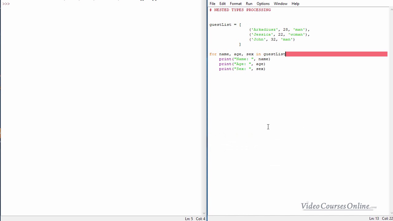 29 Processing nested types using loops