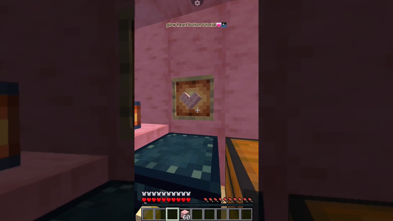 glow heart button tutorial💗✨#minecraft#tutorial#cottagecore