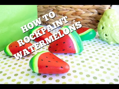 Watermelon Painting for Beginners - Rock Painting Ideas
