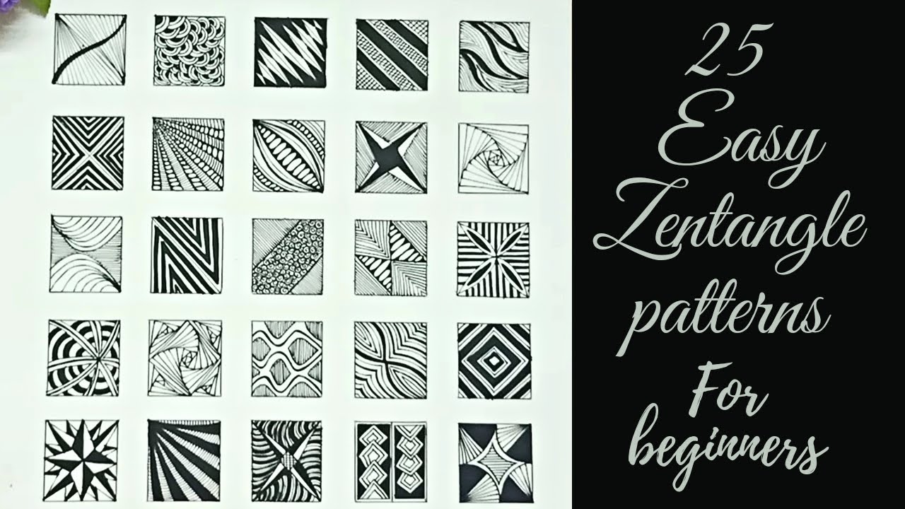 25 Easy Zentangle Patterns || For Beginners