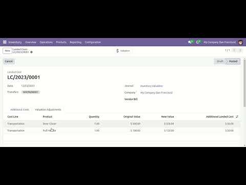 Cancel Landed Cost Odoo V17