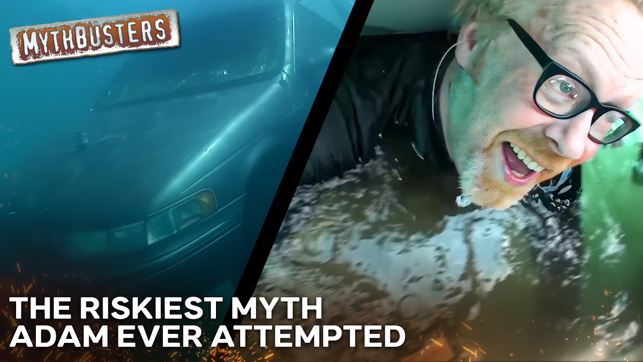 Can You Escape A Car That's Sinking Upside Down? | MythBusters