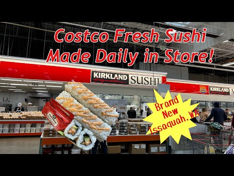 Costco FRESH Sushi Made In Store Issaquah, Washington 1st in the USA Review Poke California Rolls