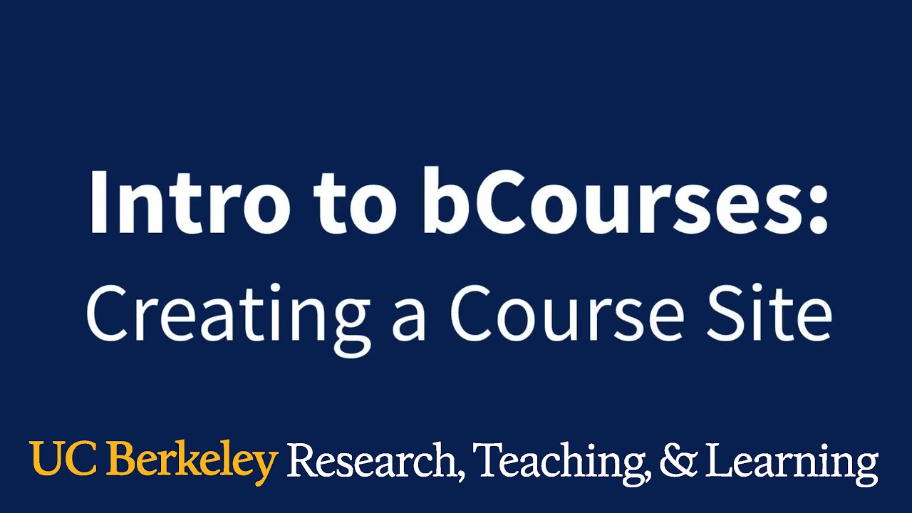 Creating Your Site In bCourses