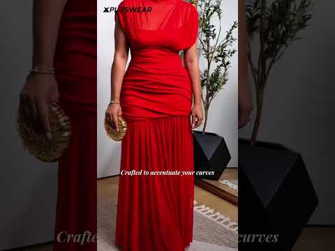 Formal Dress | Turn Heads with Scarlet Elegance💃 #plussize