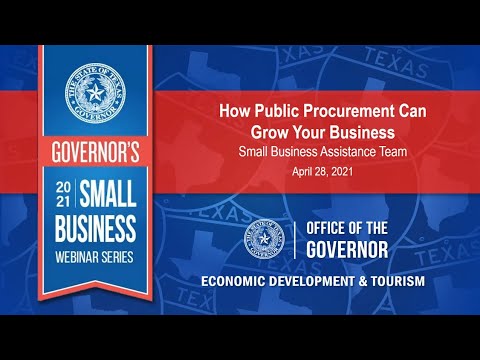 Governor's Small Business Webinar: How Public Procurement Can Grow Your Business